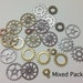Multi Pack of Cogs Gears Steampunk Charms for Pendants