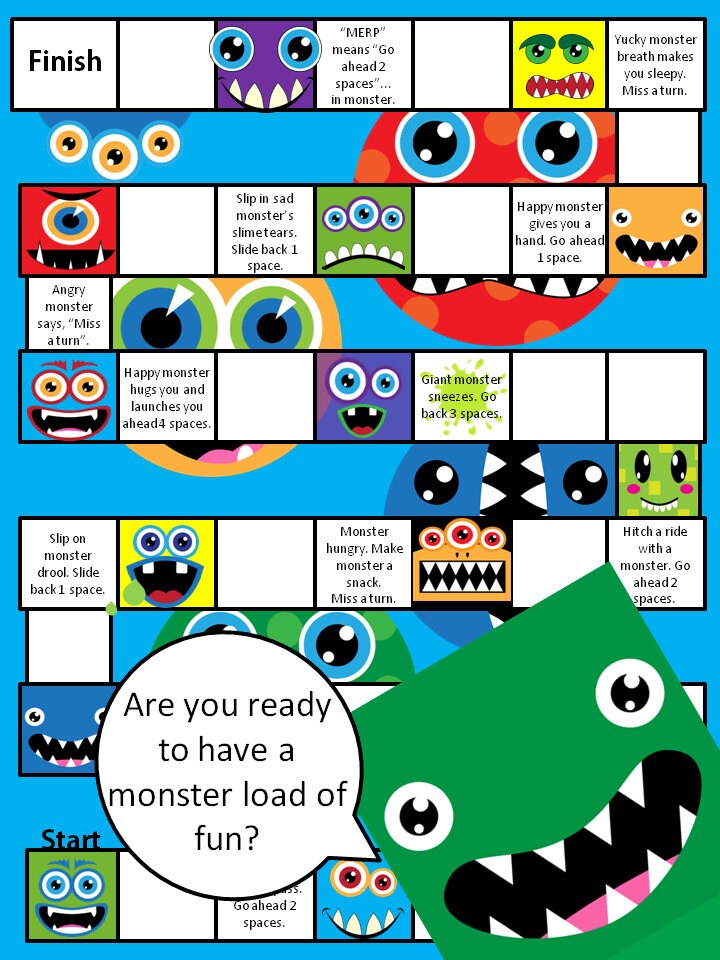 Printable Monster Board Game