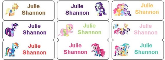 30 Personalized Waterproof Name Labels My Little Pony Labels Name ...