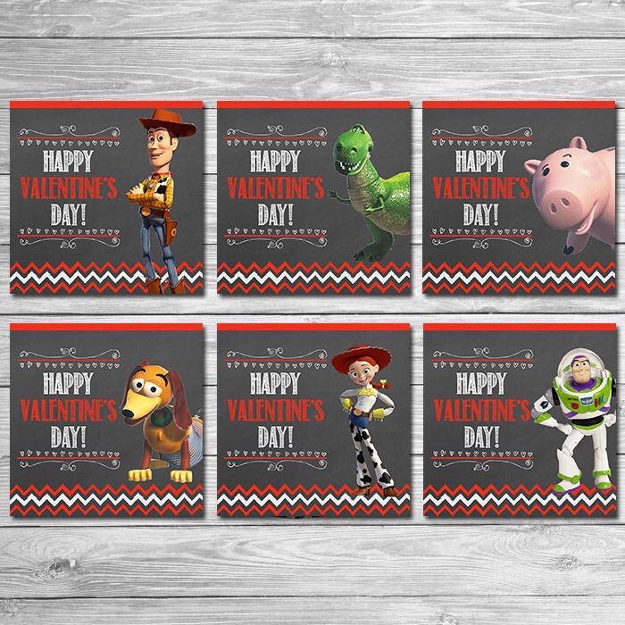 Printable Toy Story Valentine's Day Cards 6 Pack