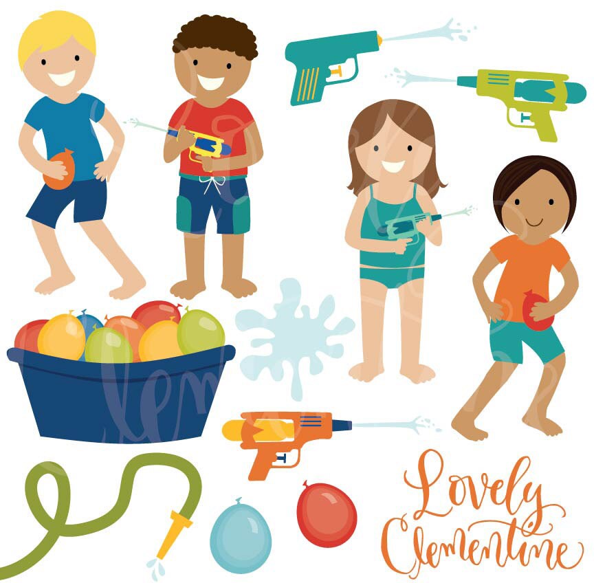 Water games clip art summer clipart water games vector