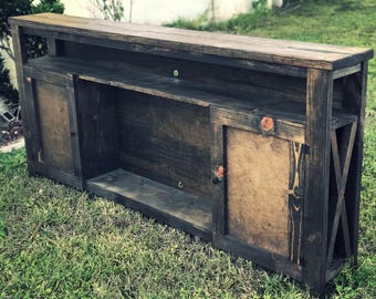 Rustic tv stand | Etsy