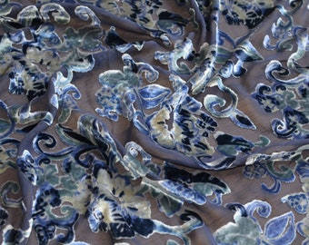 Silk devore fabric | Etsy