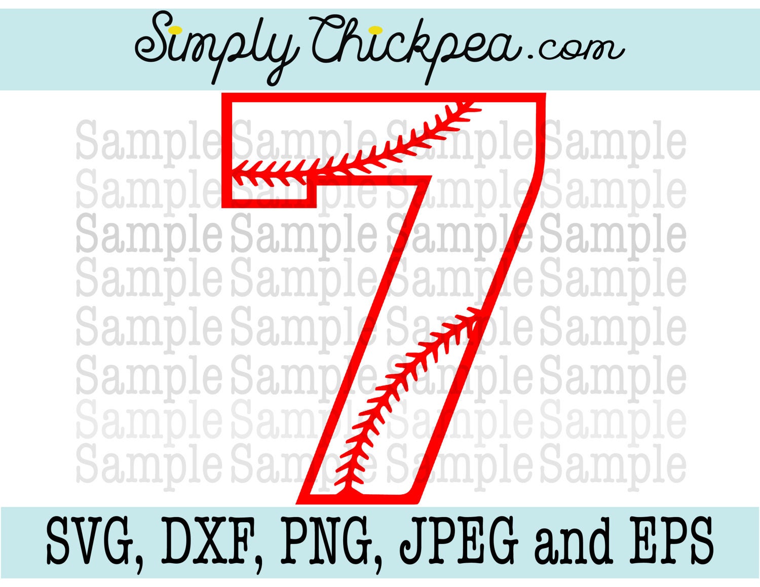 SVG, DXF, PNG, cutting file and Eps - Baseball Varsity Number Seven - 7 ...