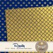 Gold and Royal Blue Digital Papers Royalty Papers Gold Foil