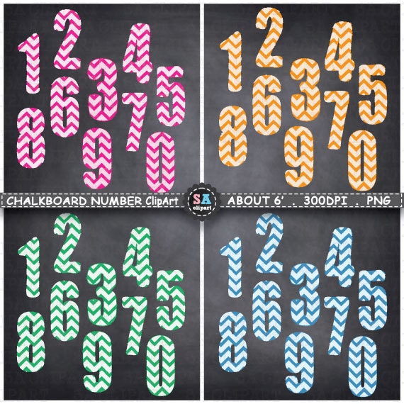 Chalkboard Numbers Clipart CHALKBOARD NUMBERS