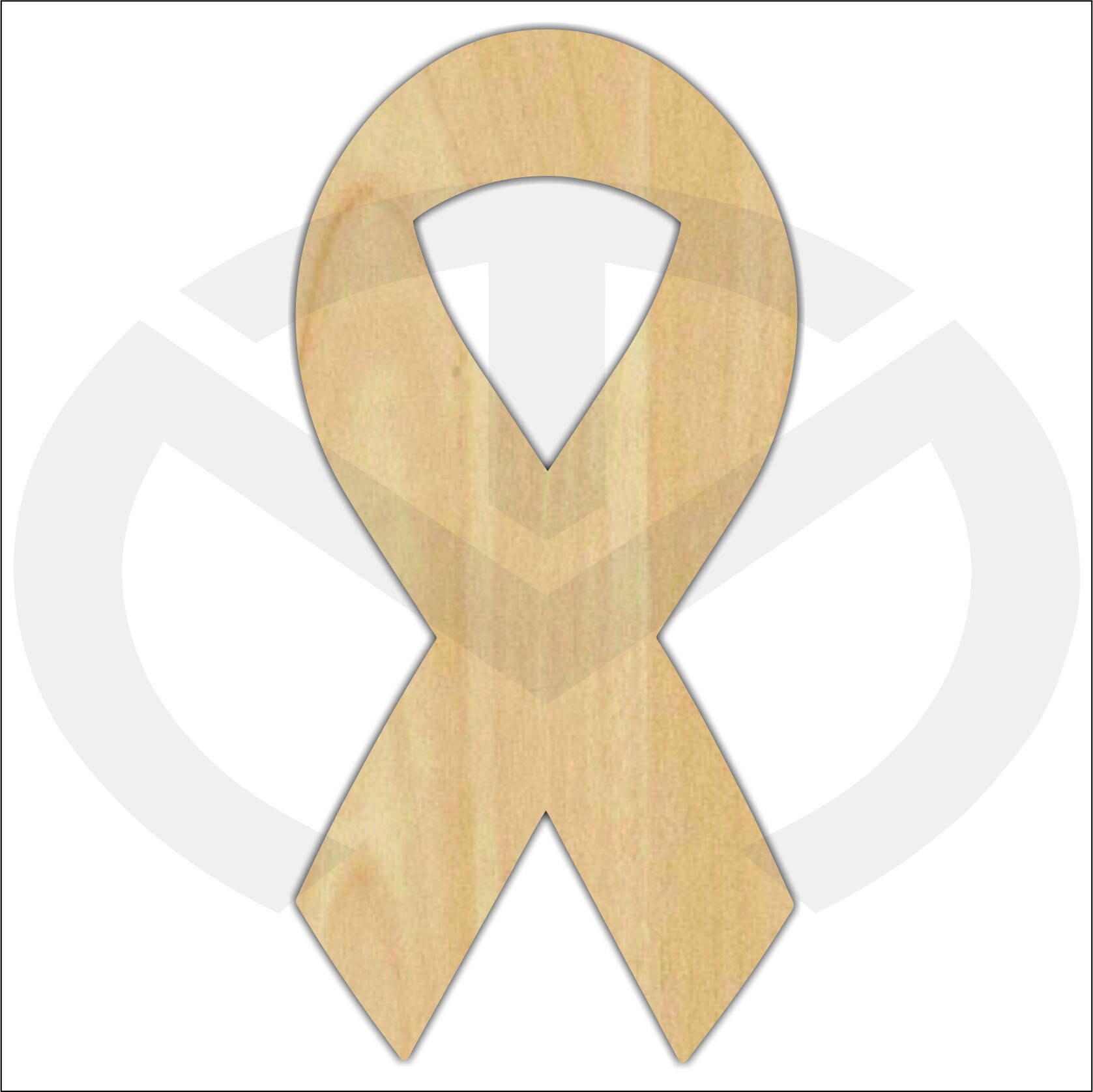 Unfinished Wood Awareness Ribbon Laser Cutout Wreath Accent
