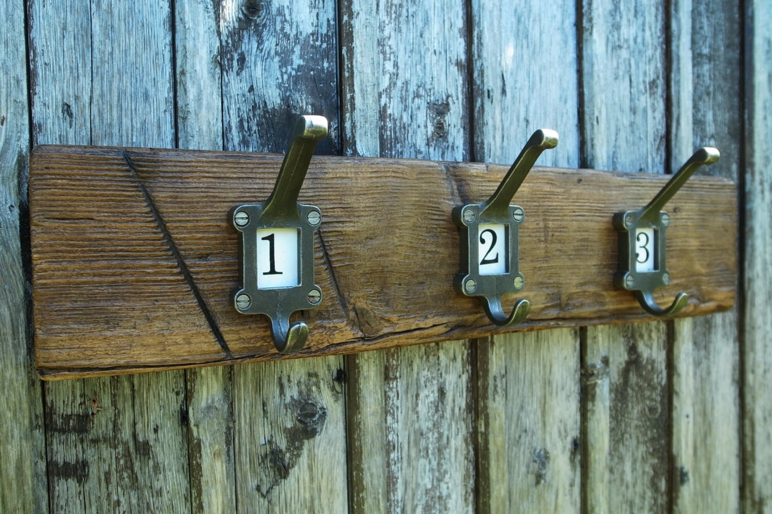 Vintage School Coat Hooks Rustic Industrial Coat Rack Reclaim Wood (Any ...
