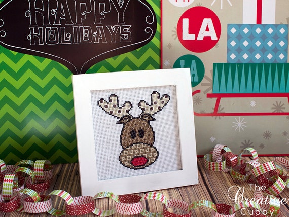 Rudolph Cross Stitch Pattern .PDF Instant Download