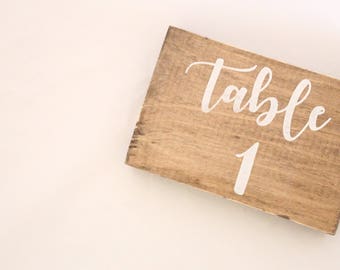 Wooden table numbers | Etsy