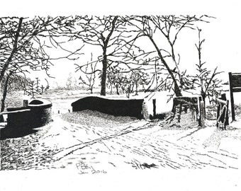 Winter park in snow wall decals 3D window snow park wall