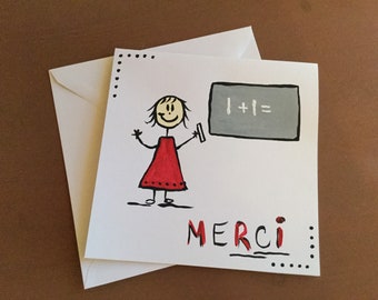 Carte professeur | Etsy
