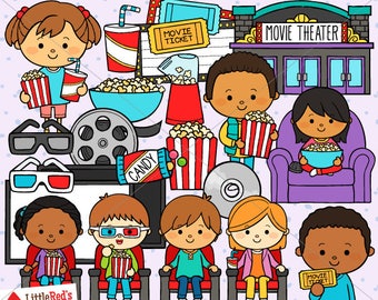 Cinema Clipart Bundle Hollywood Movie Night Clip Art for