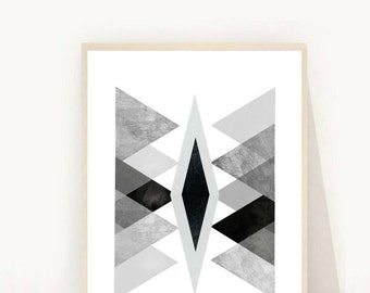 Minimalist Grey Art Print Abstract Artwork of Original Smooth