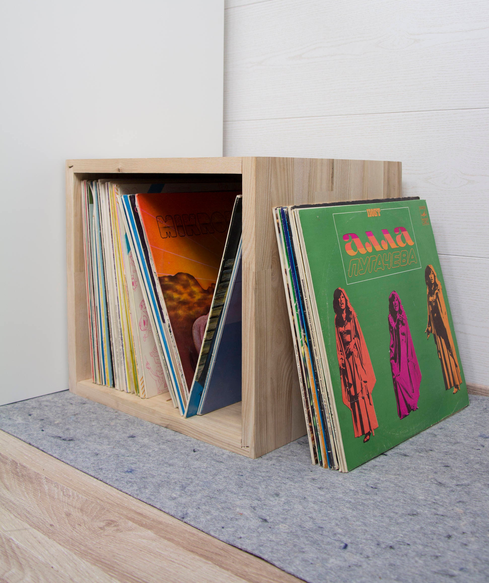 Vinyl records box Vinyl records wooden crate Vinyl