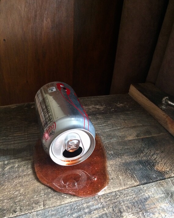 Spilled Can Diet Cola Pop Drink Fake Food Photo Spill Prop Gag