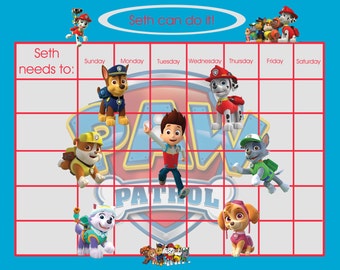 PRINTABLE PERSONALIZED Child Behavior Incentive Chart Reward
