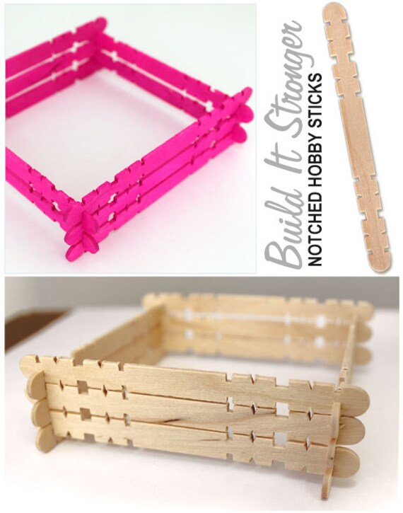 100 Natural Notched Hobby Craft Sticks from CraftySticks on Etsy Studio
