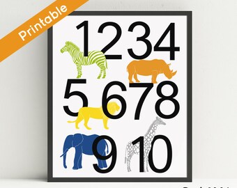 Zebra print number | Etsy