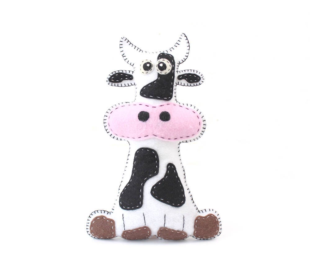 Cow Sewing Pattern Plush Cow Sewing Pattern Felt Cow