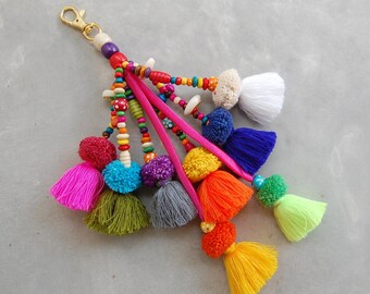 Pom pom strandtasche | Etsy