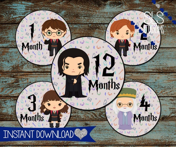 Harry Potter Inspired Printable Monthly Milestone Stickers for