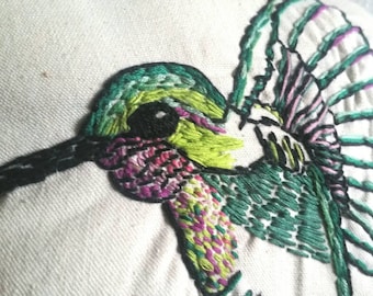 Hummingbird Hand Embroidery Pattern Detailed Fancy PDF