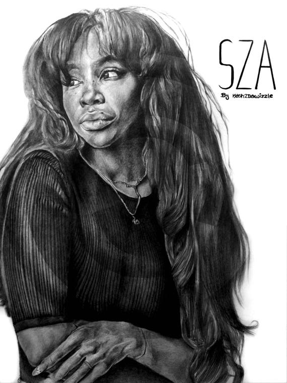SZA pencil drawing