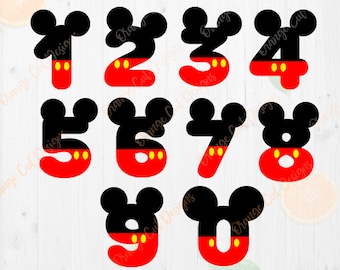Mickey mouse numbers | Etsy