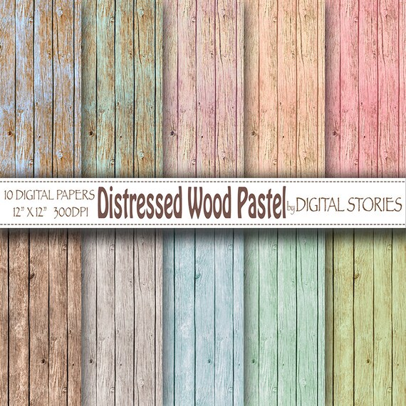 Wood digital paper: DISTRESSED WOOD PASTEL texture