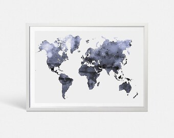 Printable world map | Etsy