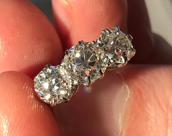 3 stone diamond ring | Etsy