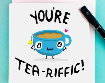 Tea pun card | Etsy