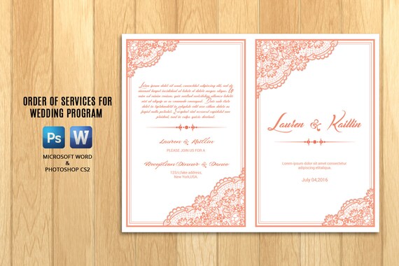 Modèle de programme de mariage Programme de cérémonie