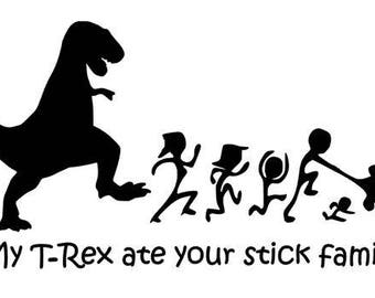 T rex stick figure | Etsy