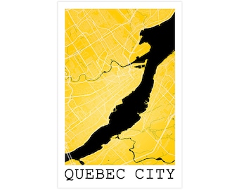Quebec City Street Map Quebec City Canada Modern Art Print