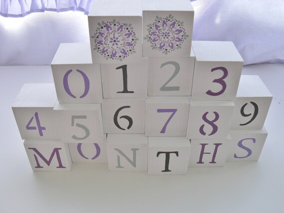 Items similar to Baby Blocks- Photo Prop for Monthly Baby Pictures- Set ...