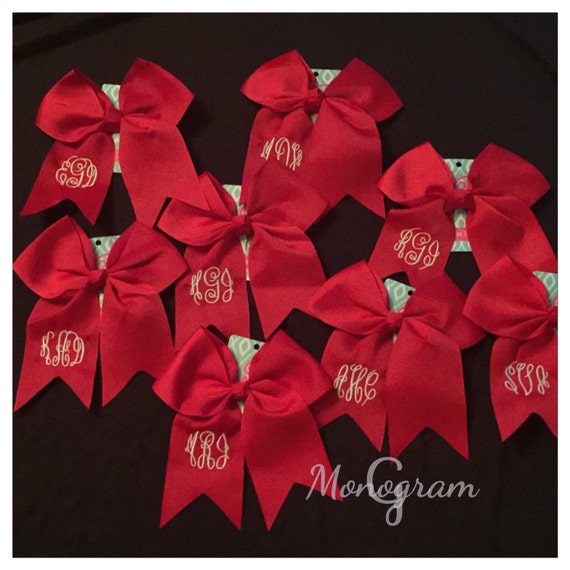 Items similar to Monogram Hair Bow/ Monogram Cheer Bow/ Personalized ...
