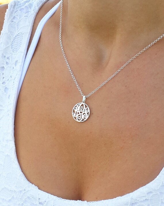 Delicate Necklace Tiny Monogram Necklace 3 Initials