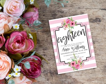 18th birthday invite | Etsy