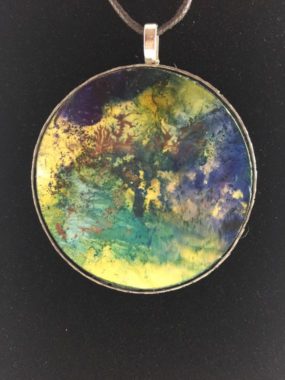 Abstract Necklace Abstract Art Abstract jewelry Handpainted