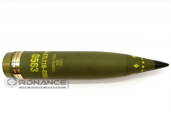 inert empty 155mm M483A1 DPICM submunition shell round STEEL