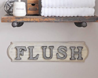 Flush sign | Etsy