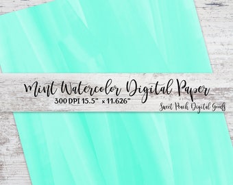 Mint watercolor | Etsy
