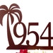 Tropical Palm Tree House Number Metal Sign Copper 18x9.5
