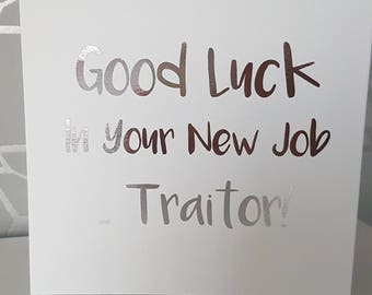 Good Luck in your New Job Card. Personalised New Job Card.