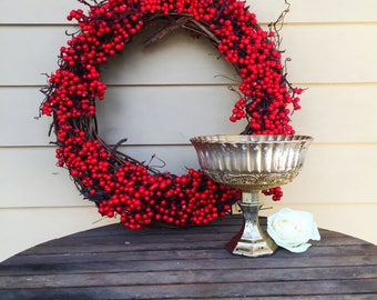 Large Mercury Glass Vase Mirrored Vase Mercury Glass