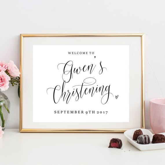 Personalised Christening Welcome Sign Christening Sign