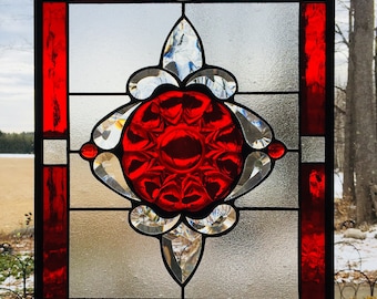 Stained glass panel | Etsy