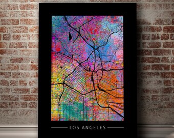 Los Angeles Map Downtown Los Angeles California City Street